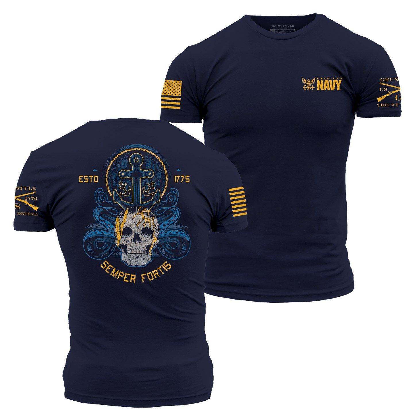 Grunt Style футболка USN Men's Semper Fortis (Midnight Navy) - Maverick ...
