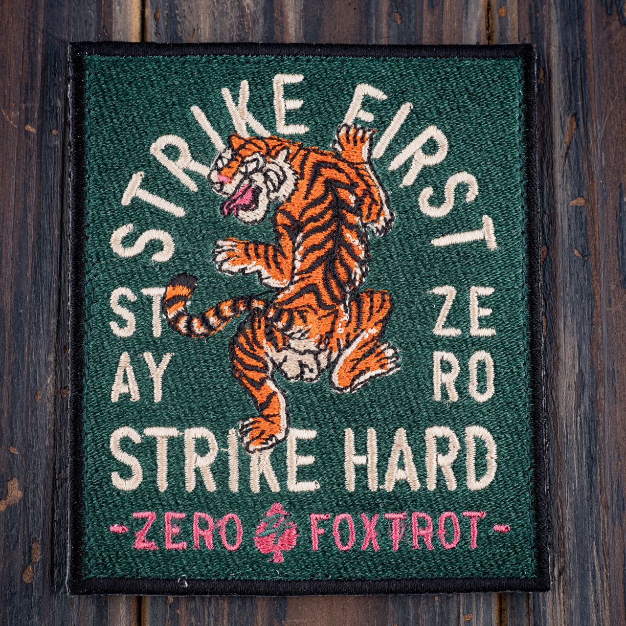 Zero Foxtrot нашивка Strike First - Maverick — брутальные мужские футболки