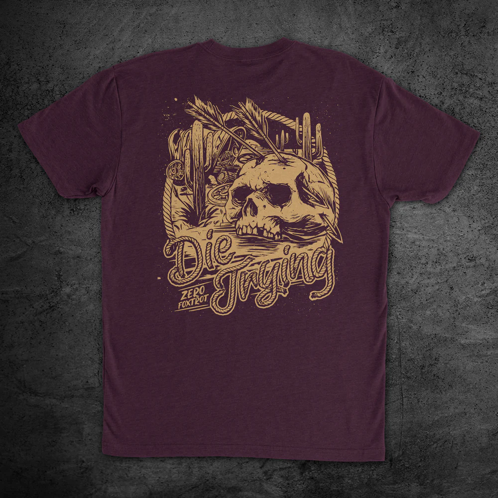 Zero Foxtrot футболка Die Tryin (Heathered Maroon) - Maverick ...